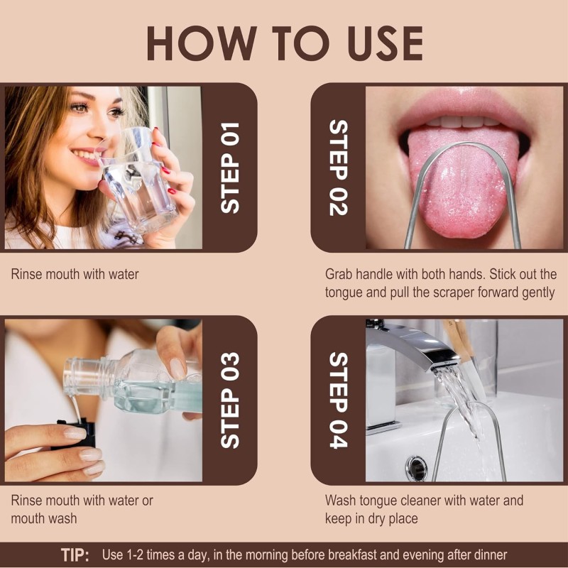 Tru Life Tongue Scraper For Adults (2 Pack), Tongue Cleaner for Oral ...